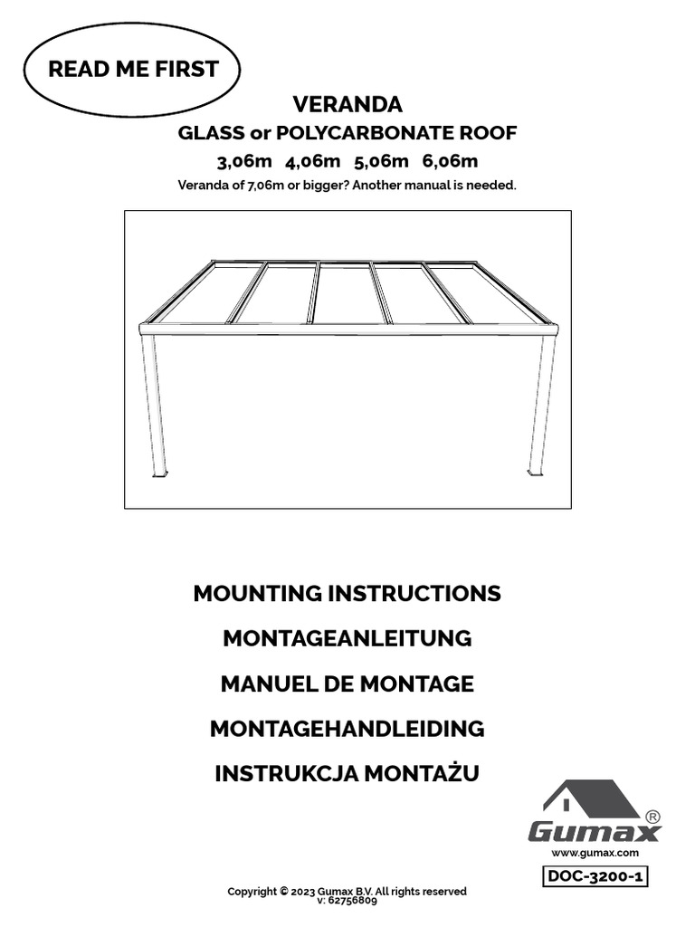 Montage Manual Veranda 3,06 6,06m | PDF | Architectural Elements