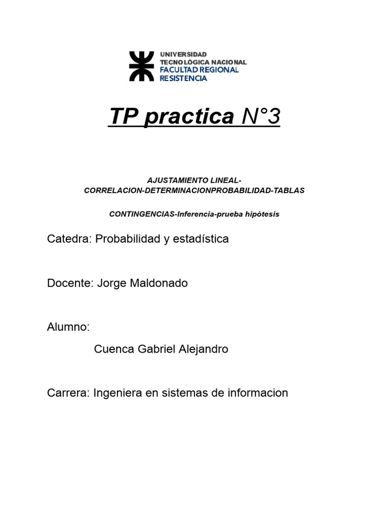 TP Practica Ajustamiento Lineal | PDF | Matemáticas Aplicadas
