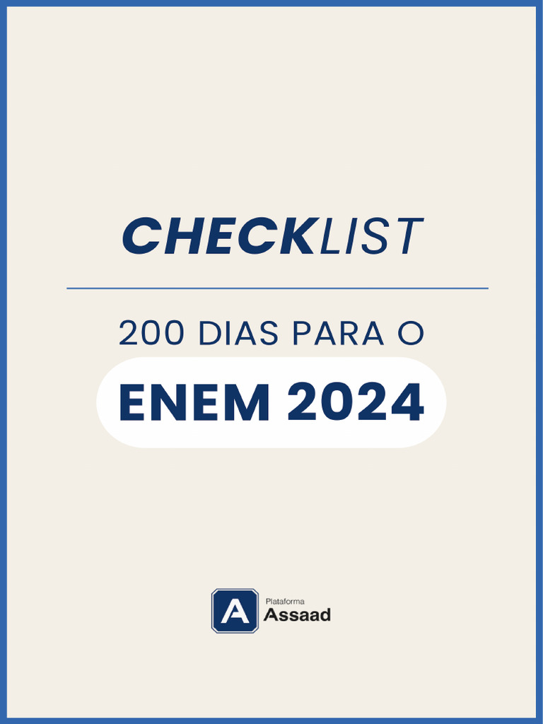 Checklist - 200 Dias para o ENEM 2024 | PDF