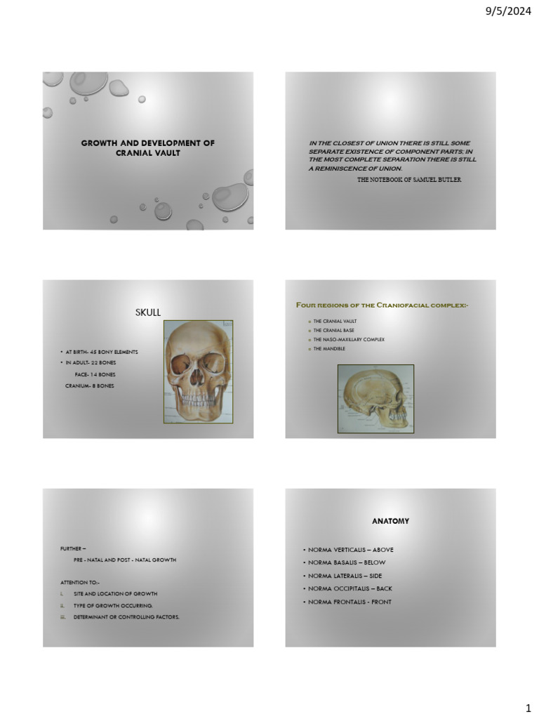 Development of Cranial Vault | PDF | Skull | Human Nose