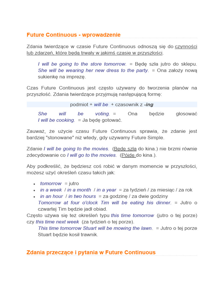 Future Continuous | PDF