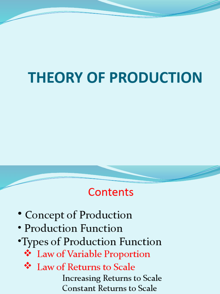 8 Ppt7theory of Production | PDF | Production Function | Factors Of Production