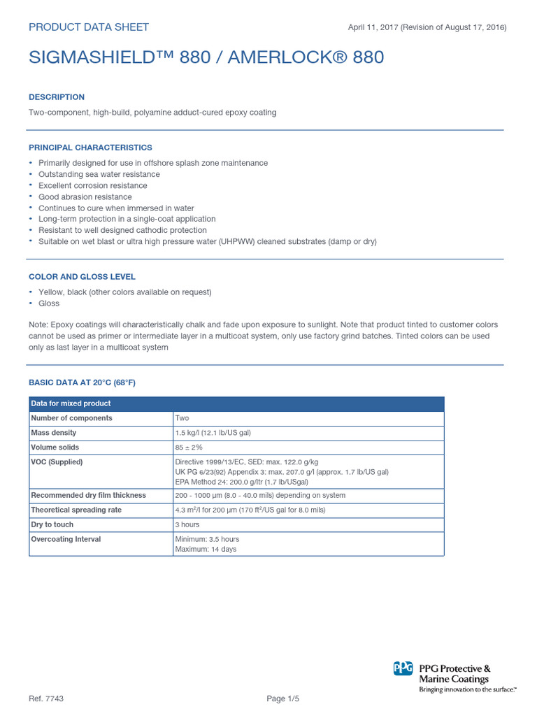 Sigmashield 880 | PDF