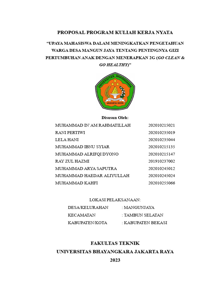 Proposal KKN Kelompok 5 | PDF