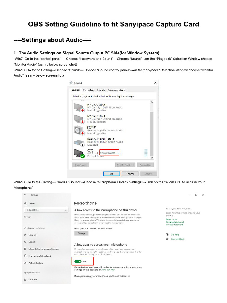 OBS Setting Guideline To Fit Sanyipace Capture Card: - Settings About ...