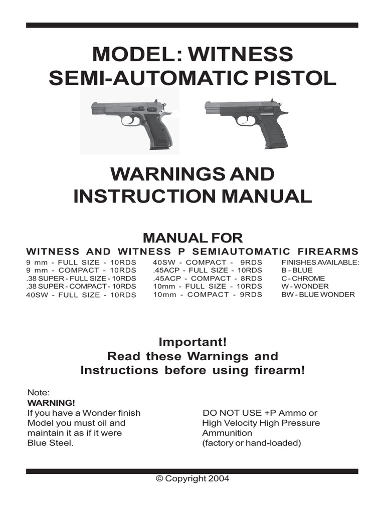 Witness | PDF | Trigger (Firearms) | Firearms