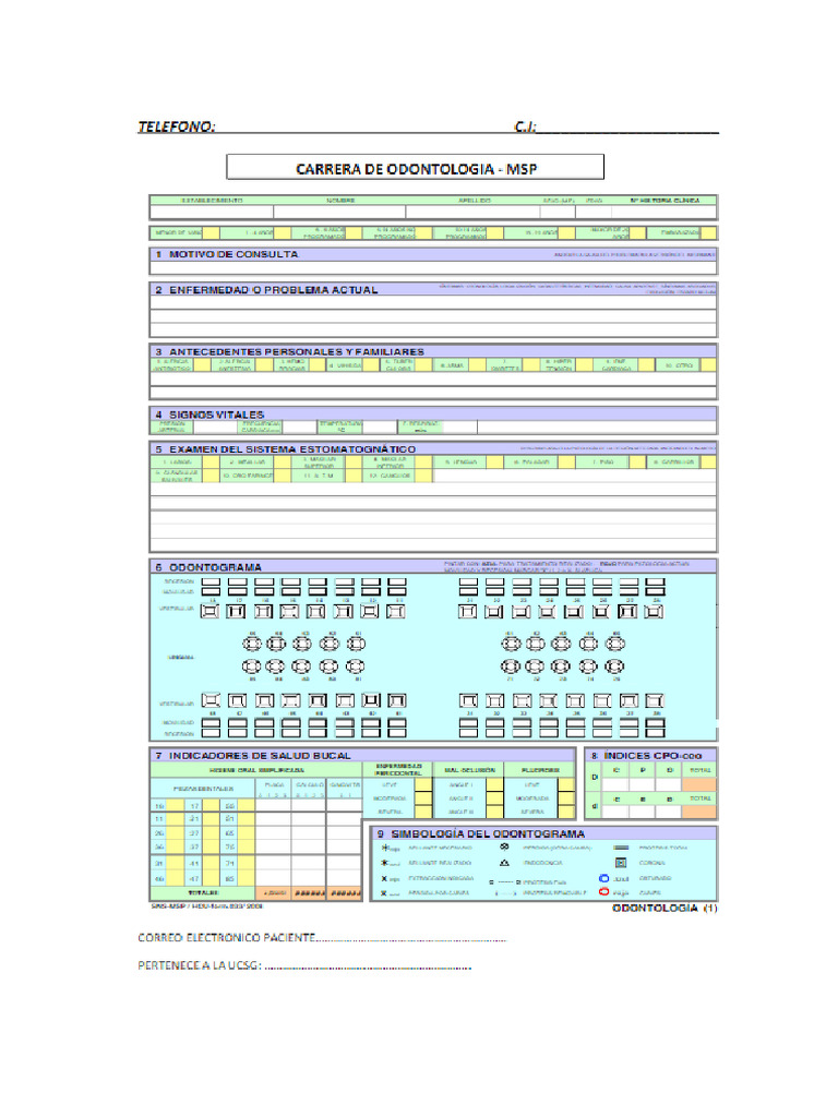 Historia Clinica MSP 2 | PDF