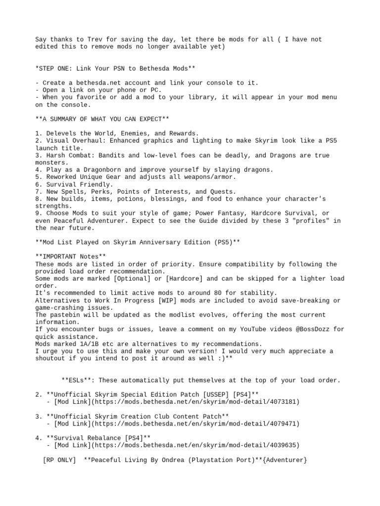 Skyrim Playstation Overhaul | Download Free PDF | Video Game Gameplay ...