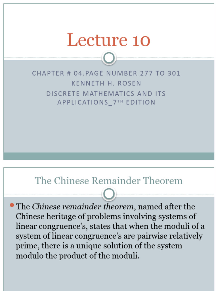 Lecture 10 | PDF | Cryptography | Encryption