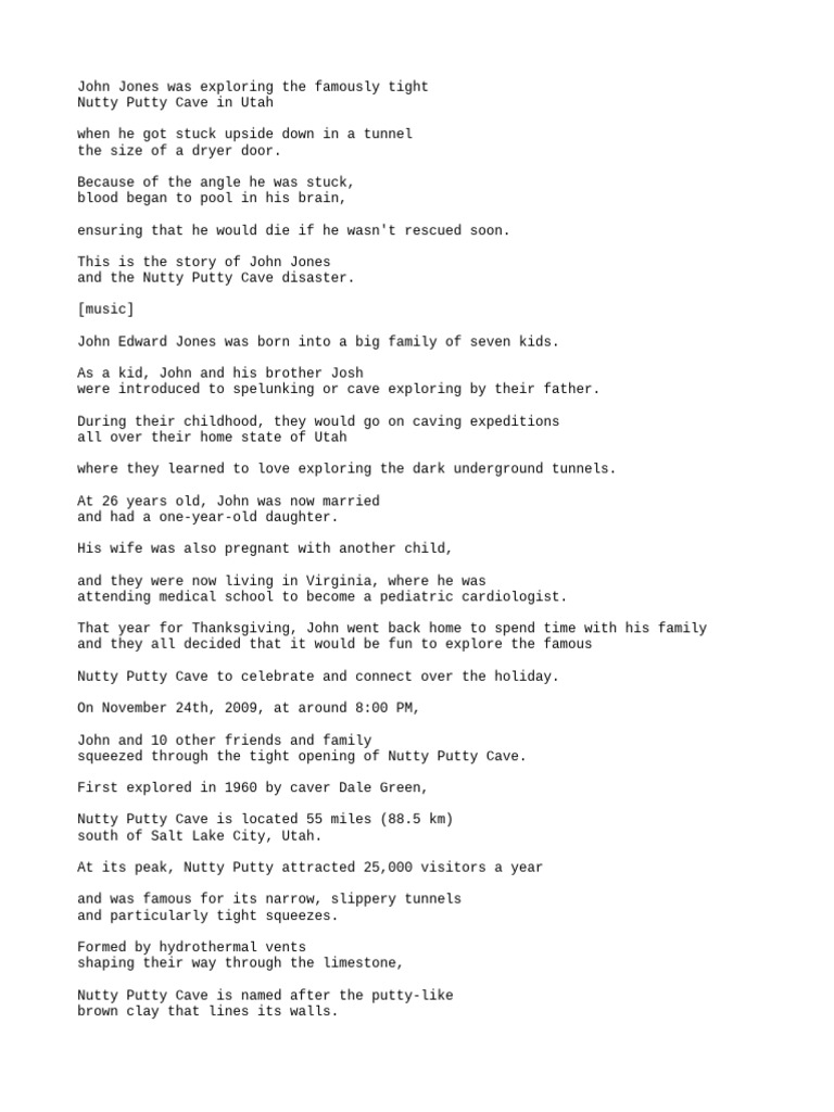 Cave Exploring Gone WRONG The Nutty Putty Cave Disaster | PDF