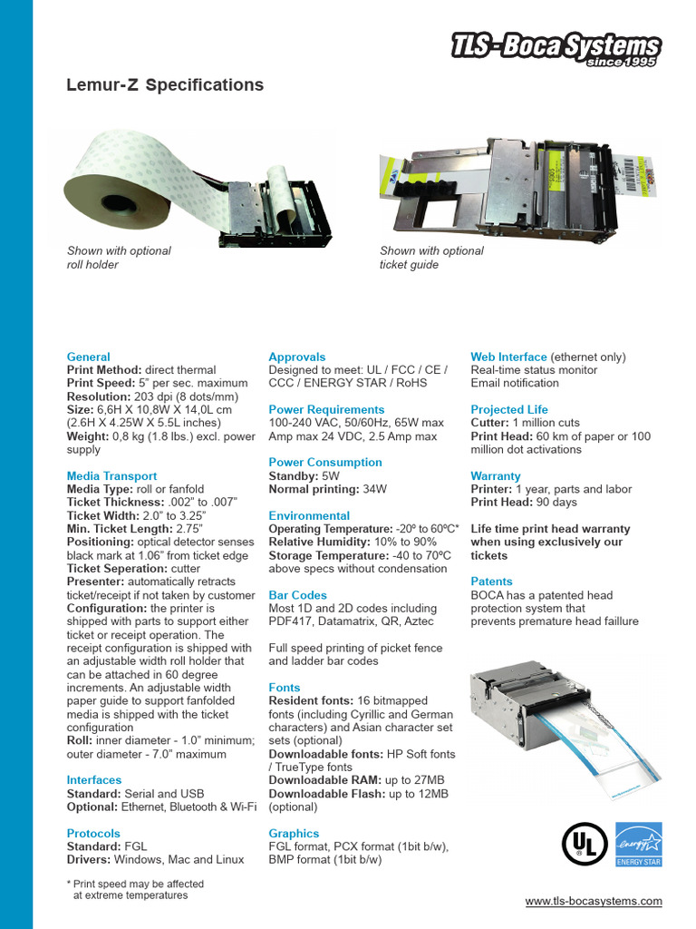 Tls Boca Systems Uk Specifications Lemur Z | Download Free PDF ...