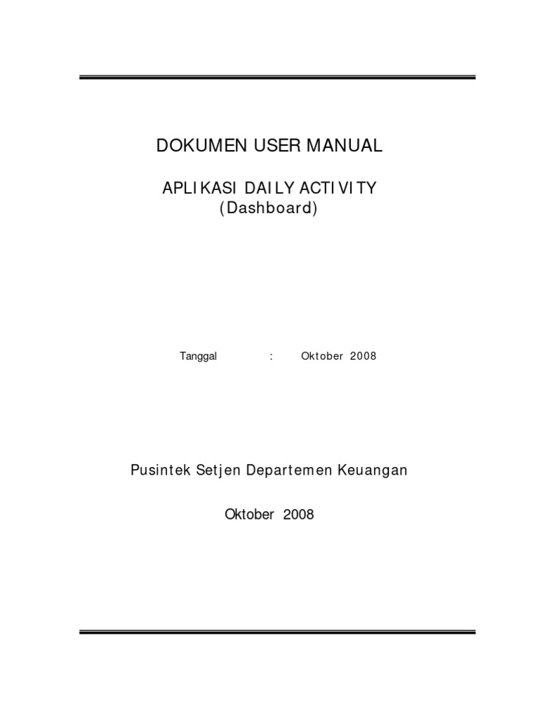 Aplikasi Daily Activity - Dokumen User Manual Dashboard | PDF