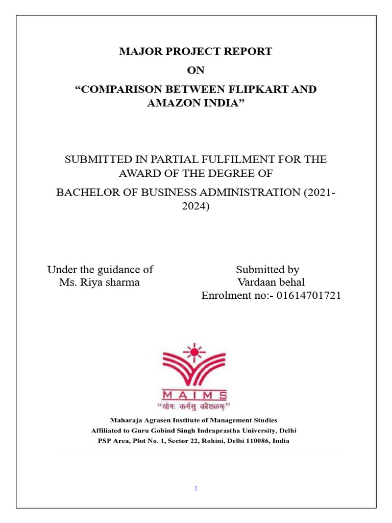 Major Project 6th Sem Bba | PDF | Methodology | Survey Methodology