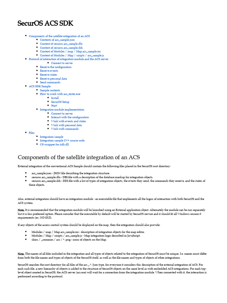 SecurOS ACS SDK 11.7 | PDF | Json | Computer File