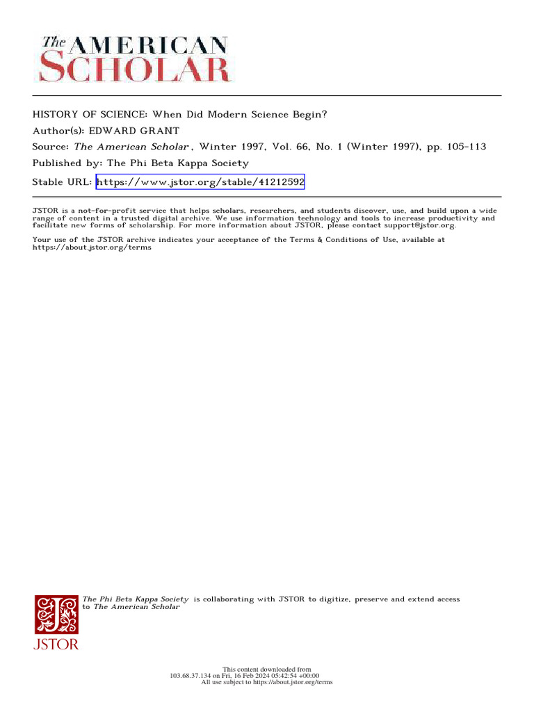 When Did Modern Science Begin | PDF | Science | Natural Philosophy
