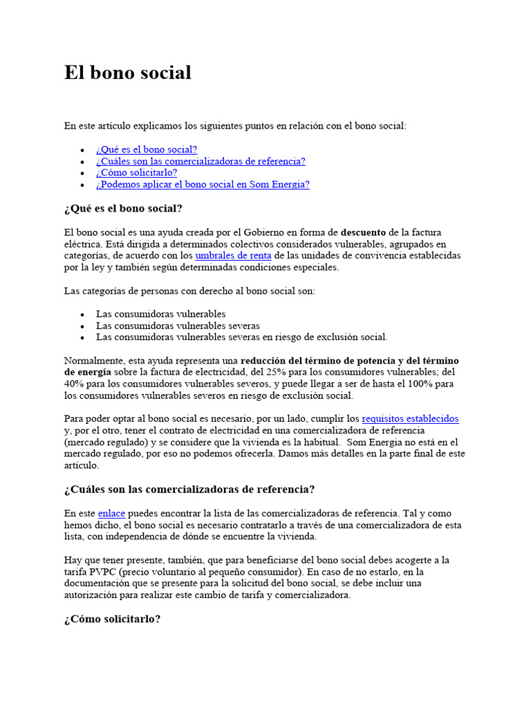 El Bono Social | PDF | Mercado (economía) | Economias