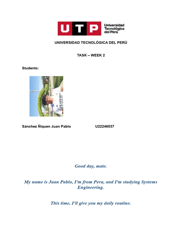 Daily Routine of a UTP Student | PDF