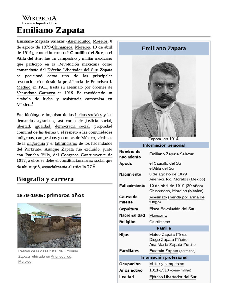 Emiliano Zapata | PDF | revolución mejicana | México