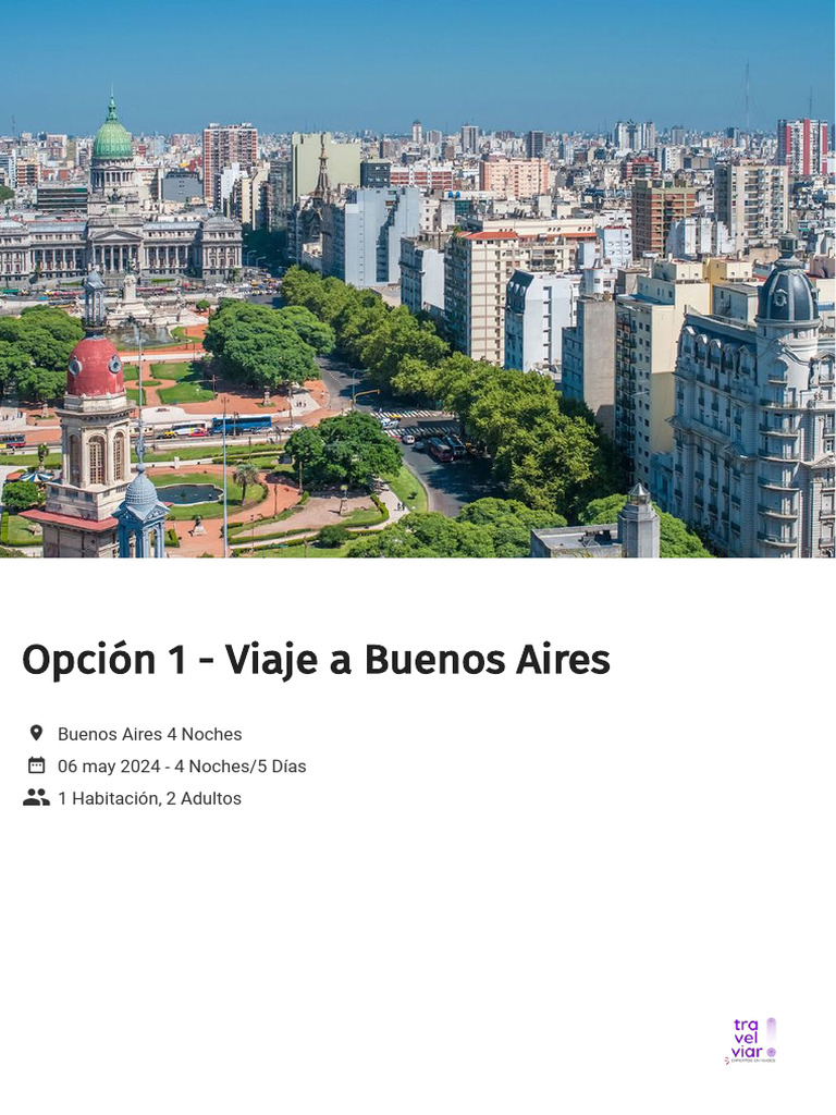 Opción 1 - Viaje A Buenos Aires | PDF | Industria de la hospitalidad ...