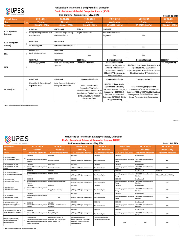 Draft - SoCS - (UG) Date Sheet ESE (Even Sem) May 20 - 240401 - 083927 ...