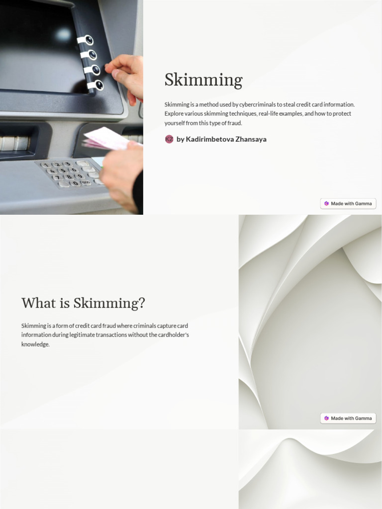 Understanding Credit Card Skimming Risks | PDF | Credit Card | Banking ...