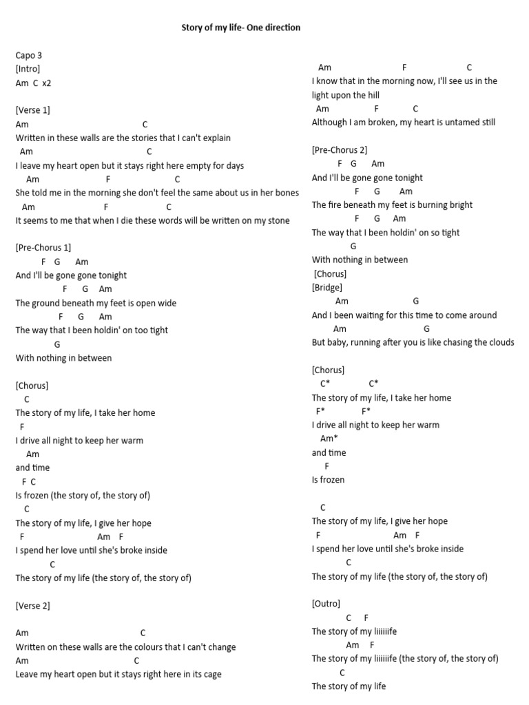 Story of my life | PDF | Song Structure | Songs