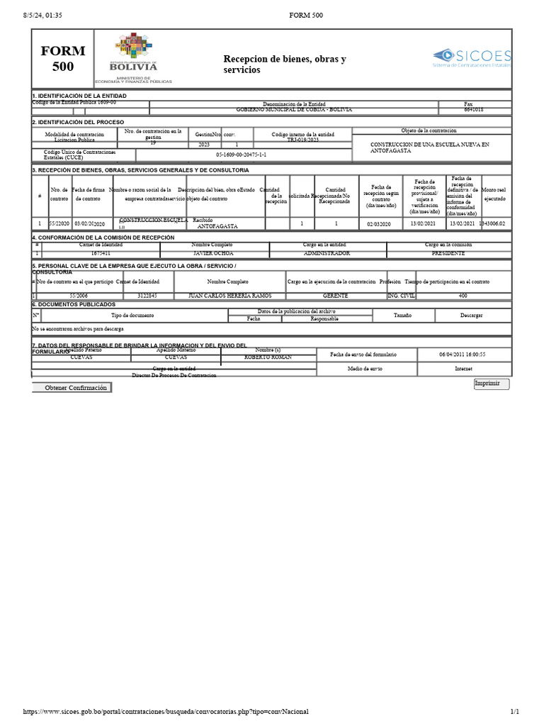Sicoes500 Editado | PDF | Documento de identidad