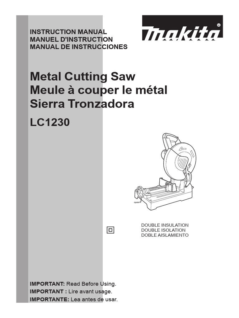 Metal Cutting Saw LC1230 Manual | PDF | Ac Power Plugs And Sockets ...