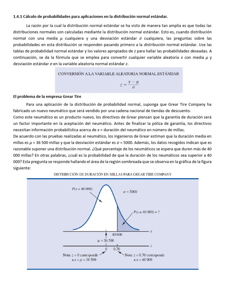 1.4.1 Aplicaciones de La Distribución Normal | PDF | Distribución ...