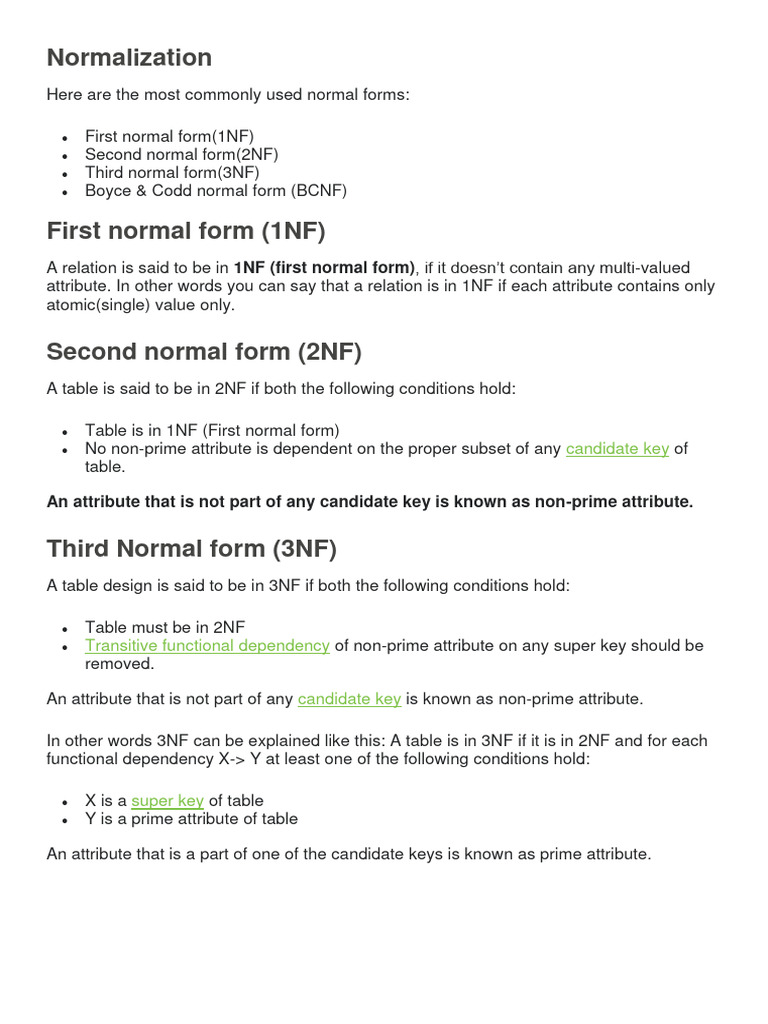 Normalization | Download Free PDF | Data Management | Databases
