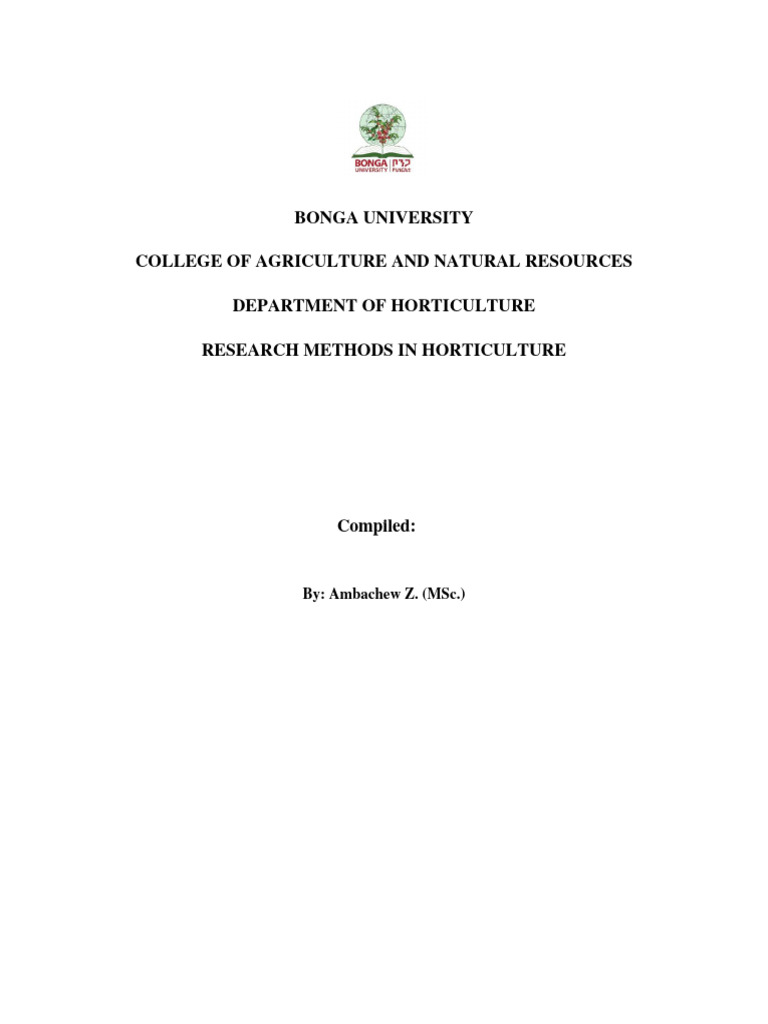 Types of Horticulture Research Reports | PDF | Experiment | Statistics