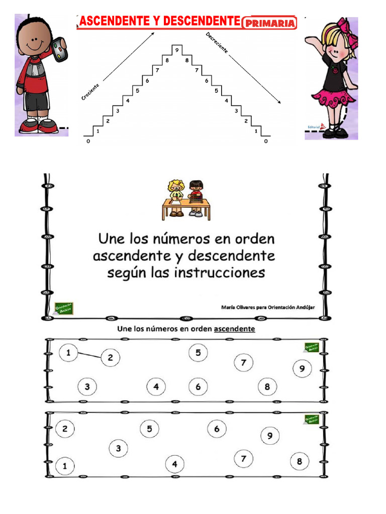 Actividad Ascendente y Descendente Sesion Matematica (1) | PDF