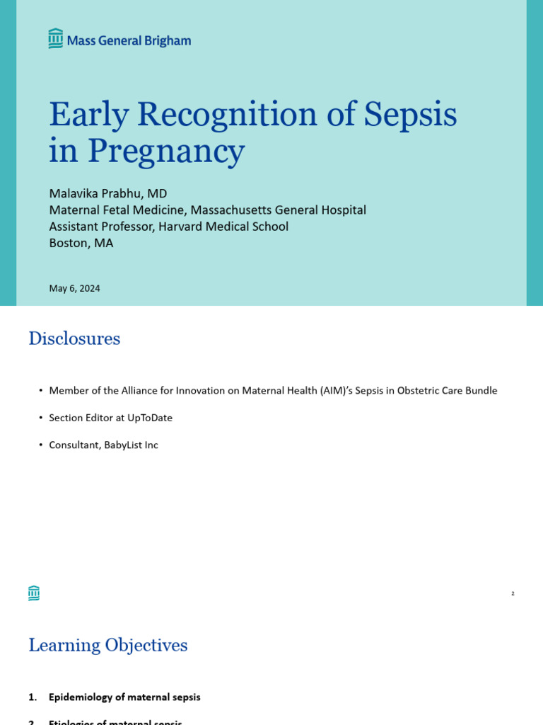 PQCNC: Early Recognition of Sepsis in Pregnancy | PDF | Childbirth | Sepsis