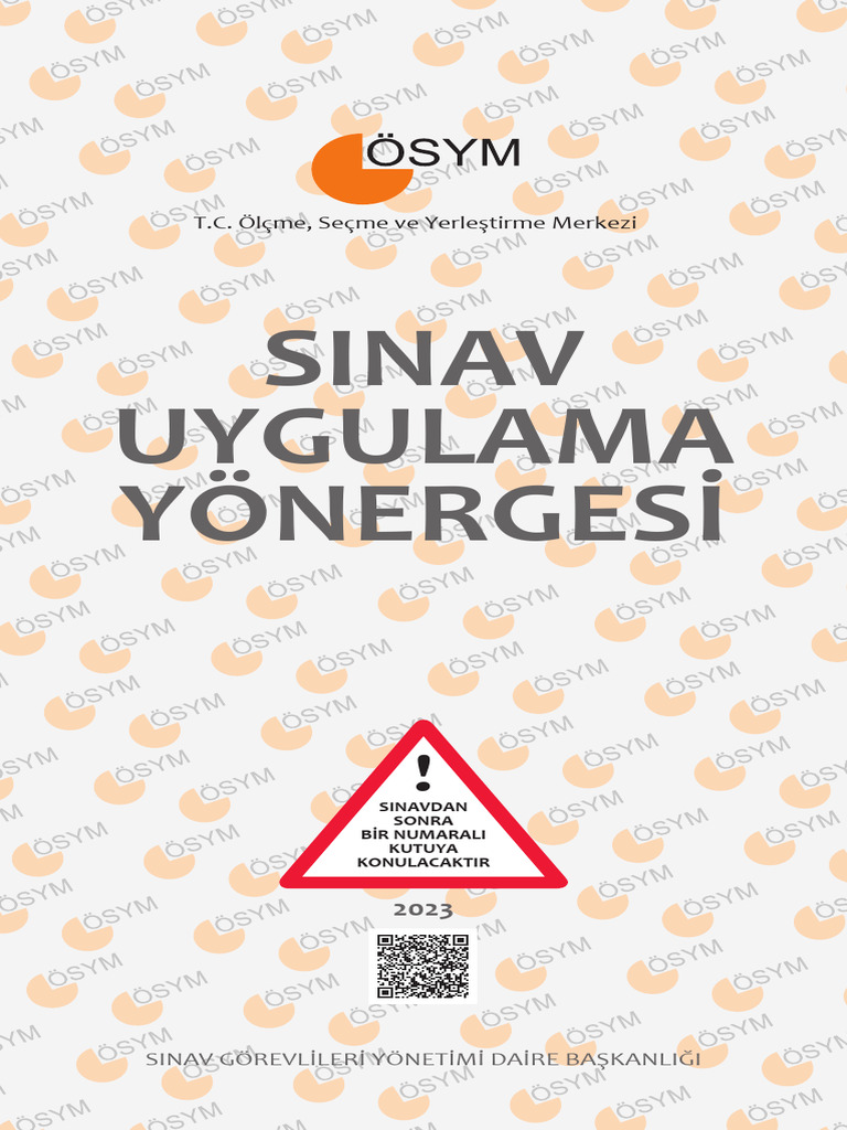 Osym Genel Sinav Uygulama Yonergesi 2023 | PDF