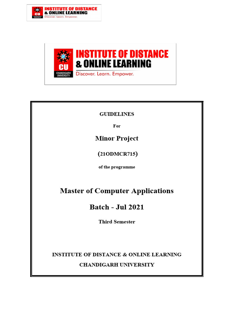 21ODMCR715 - Minor Project Guidelines | PDF | Software | Operating System
