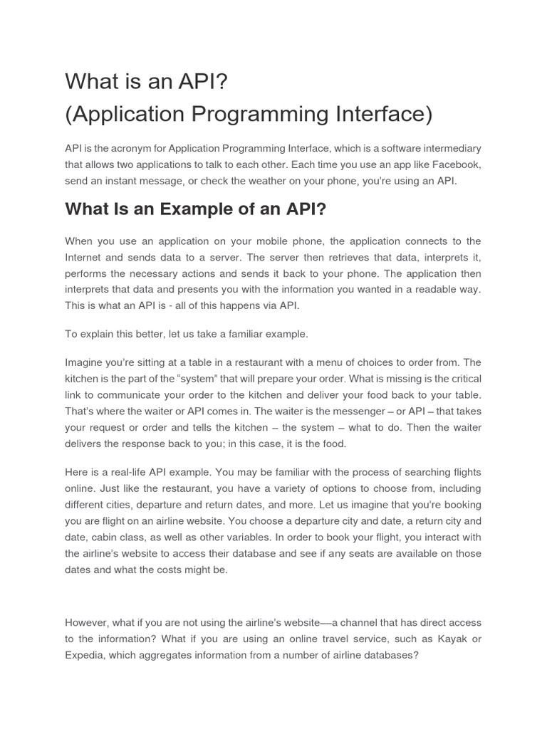 What Is An API | PDF | Application Software | Instant Messaging