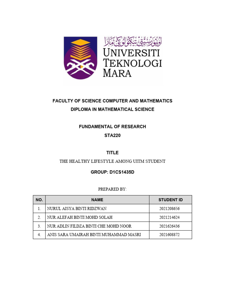 STA220 FINAL REPORT HEALTHY LIFESTYLE - Words | PDF | P Value ...
