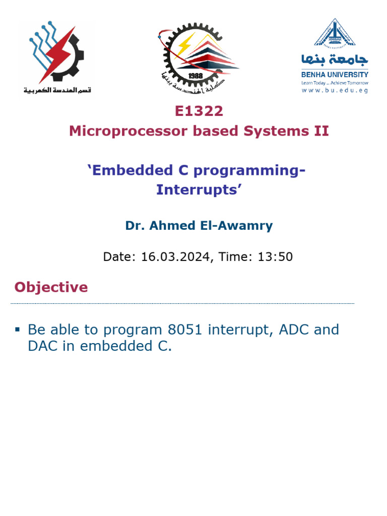 MicroprocessorBasedSystems Term-II Lec6 Embedded C Programming ...