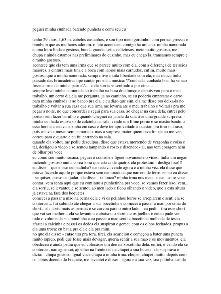 Peguei Minha Cunhada Batendo Punheta E Comi Seu Cu Pdf