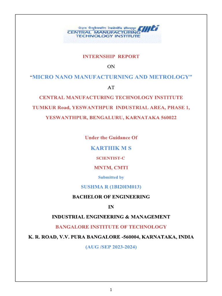 Final Cmti Report Internship | PDF