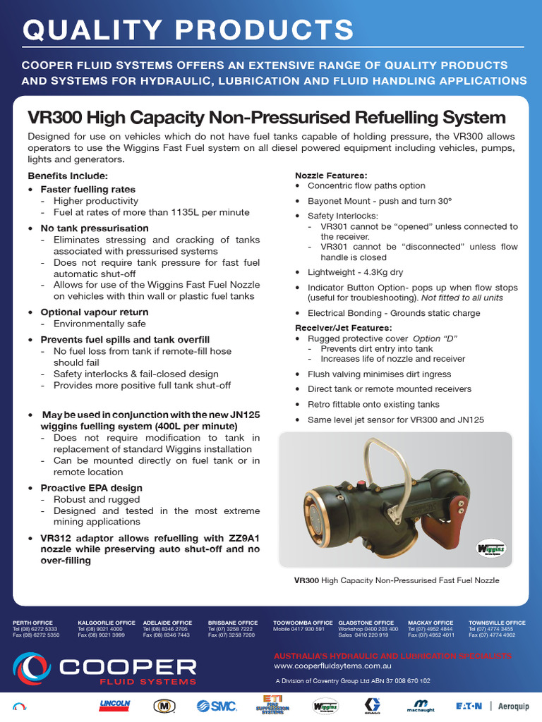 Wiggins Vr300 Non Pressurising Ultra Fast Fil Diesel Refuelling Systems ...