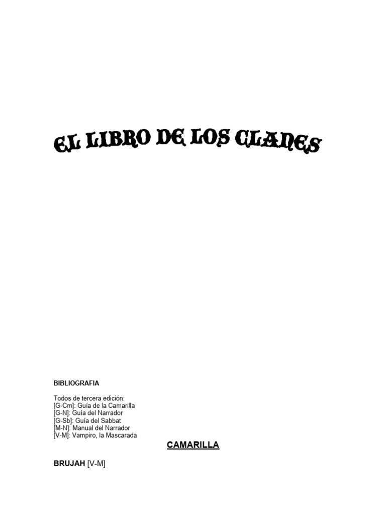 Libro de Los Clanes | PDF