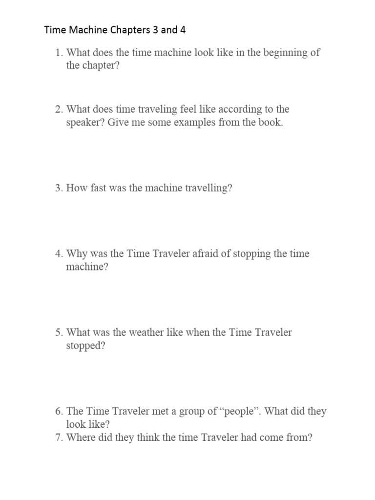 Time Machine Study Guide | PDF