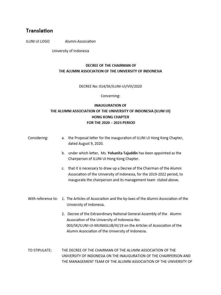 ILUNI UI SK in English-1 | PDF | Governance | Government