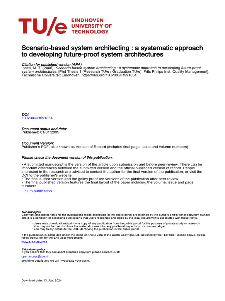 Scenario-Based System Architecting - A Systematic Approach To Developing Future-Proof System ...