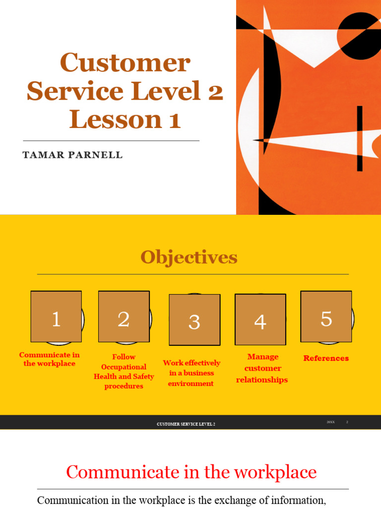 Customer Service Level2 Lesson1 | PDF | Occupational Safety And Health ...