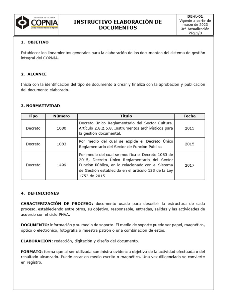 Instructivo Elaboración Documentos | PDF | Calidad (comercial) | Sistema de manejo de calidad