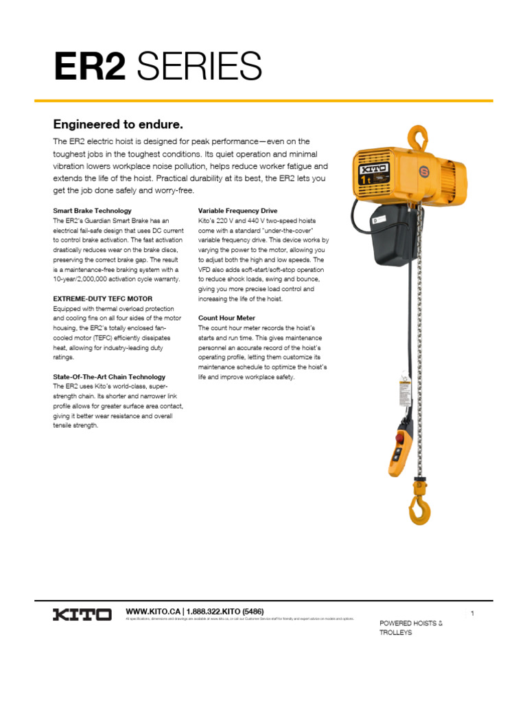 ER2 (ALL) - Kito Canada | PDF | Electric Motor | Manufactured Goods