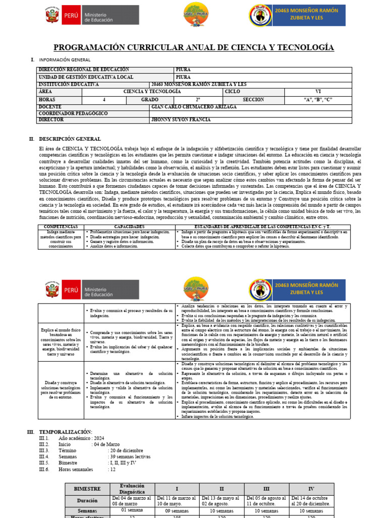 2do Programacion Anual Actualizado 2024 | PDF | Aprendizaje | Enseñando