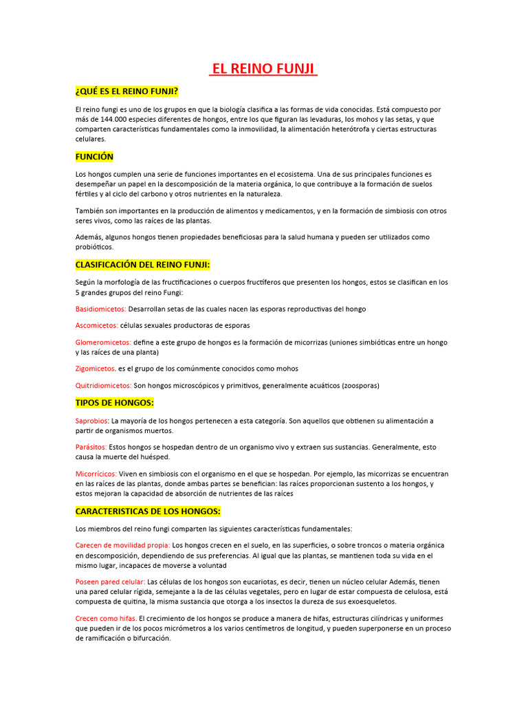 El Reino Funji | PDF | Hongo | Plantas